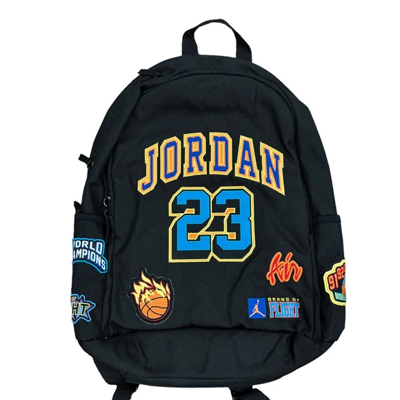 Jordan | Bags | Air Jordan Jumpman 23 Flight Patches 5 Black Laptop ...